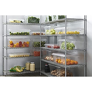 Rubbermaid Commercial Products Large Shallow Food Storage Container for Kitchen Restaurant Use, 5 Gallon Clear, 26 x 18 x 3.5 inches