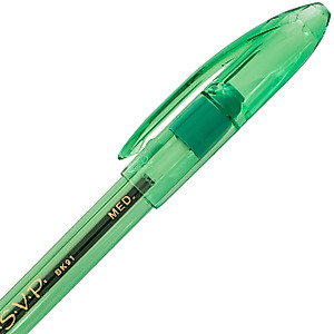 Pentel® R.S.V.P.® Ballpoint Pens, Medium Point, 1.0 mm, Clear Barrel, Assorted Ink Colors, Pack Of 8