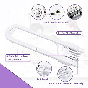 Baby Safety Locks for Cabinets-GRANDOTO Sliding Cabinet Locks for Babies & Childproof Safe Latches & Child Proofing Lock of Drawer,Wardrobe,Fridge,Bathroom,Kitchen,Cupboard Door Handle (White 12P)
