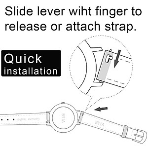 FimKaul 20mm Genuine Leather Watch Strap, Quick Release Strap Dark Brown Replacement WatchBand (Black)