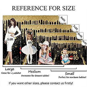 Mocsicka Drippin Swag 16 Birthday Backdrop Gold Black Hip Hop Birthday Party Decoration Teenager Boy Man Swag Birthday Background (7x5ft (82x60 inch))