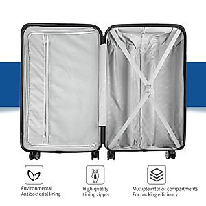 Fochier 3 Piece Expandable Luggage Set with TSA Lock, Hard Shell Rolling Suitcase Set with 4 Spinner Wheels for Women Man, 20 24 28 Inch