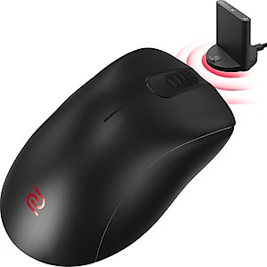BenQ Zowie EC1-CW Ergonomic Wireless Gaming Mouse | Professional Esports Performance | Lighter Weight | Driverless | Paracord Cable | 24-Step Scroll Wheel | Matte Black | Large Size