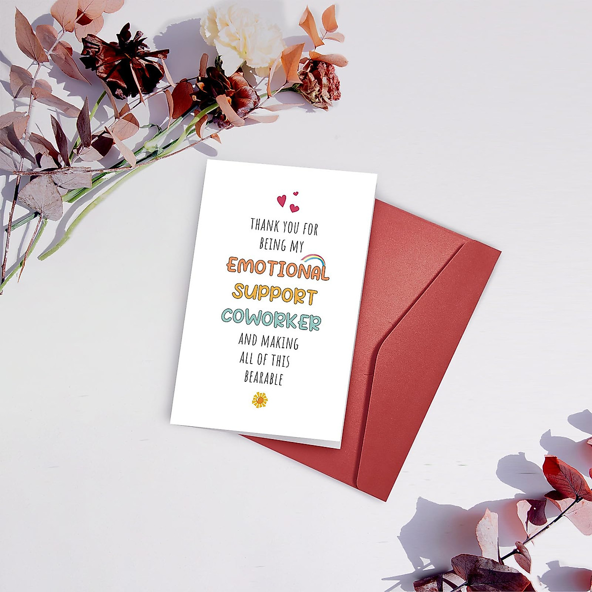Coworker Birthday Card, Funny Coworker Thank You Card, Emotional Support Coworker Card, Birthday Card for Colleague