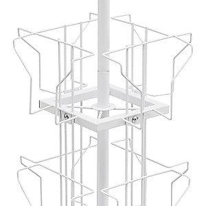 QUEMARQUE Greeting Card Display Stand, 3-Tier 12 Pockets Metal Postcard Display Rack Postcard Rack Retail Display Rack for Stickers Showcase (WHITE)