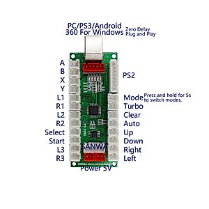 SJ@JX Arcade USB Encoder PC PS3 Android PS3 Encoder Power 5V Zero Delay Arcade Joystick Android Encoder