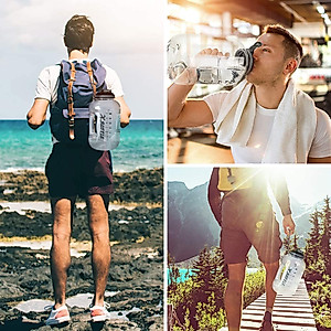 XBOTTLE 1 Gallon Water Bottle with Chug lid, BPA Free Dishwasher Safe 128oz Large Water Bottle with Motivational Time Marker and Handle Leak-proof Big Water Jug for Camping Sports Workouts (chug lid)