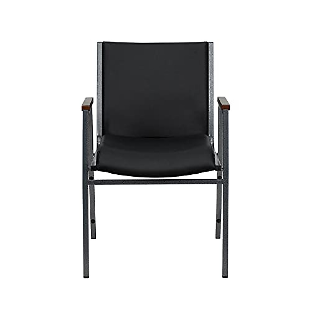 Flash Furniture 4 Pack HERCULES Series Heavy Duty Black Vinyl Stack Chair with Arms