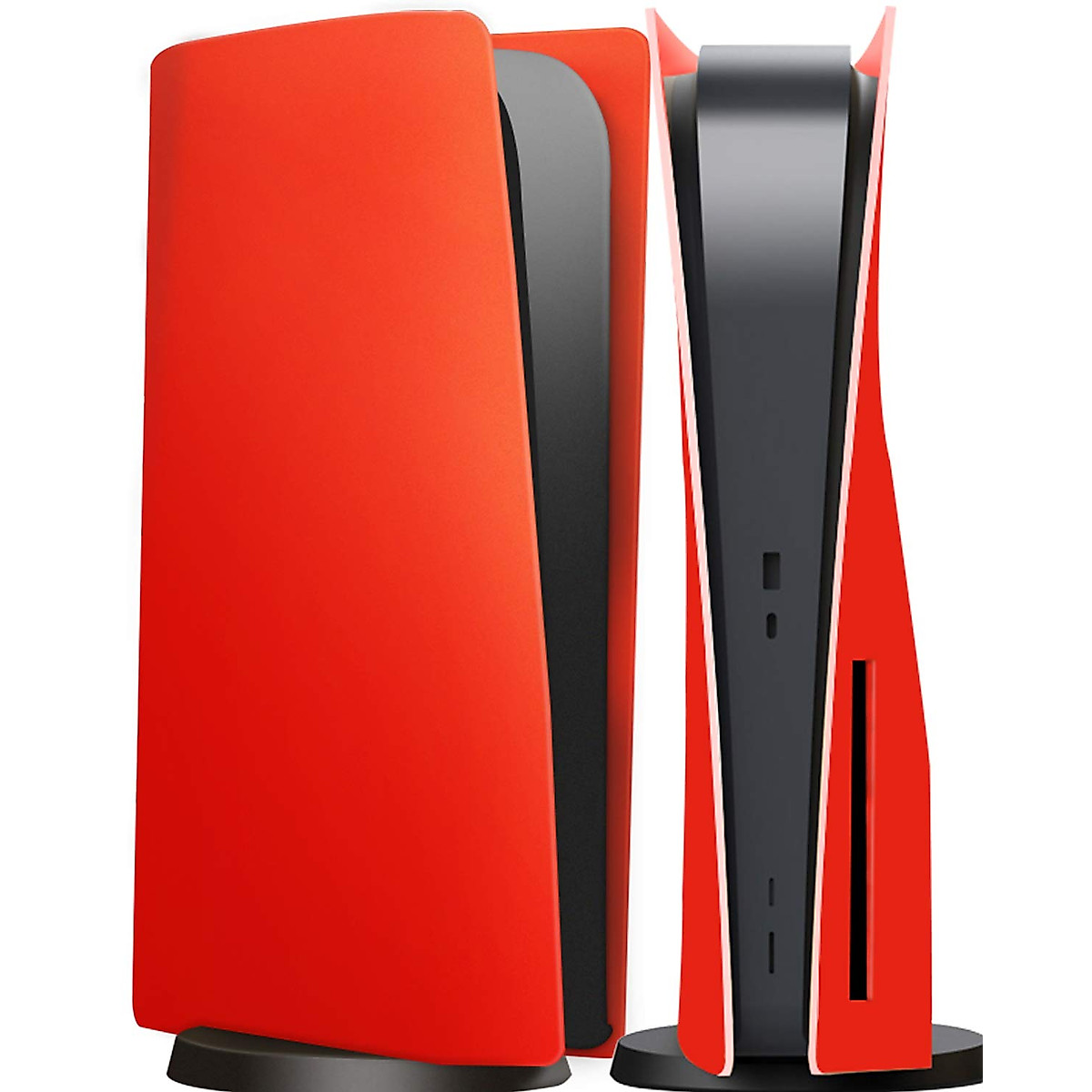 Replacement Shell Skin for PS5 Console, arVin Face Plates Cover Case for PS5, ABS Hard Shockproof Anti-Scratch Dustproof Protective Skins Faceplates Accessories for PlayStation 5 Disc Edition –Red