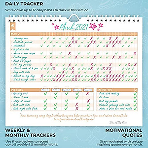 Clever Fox Habit Tracker Calendar – Inspirational Goal Tracker and Habit Calendar for Atomic Habits – Colorful Habit & Goal Planner Journal to Boost Productivity – 24 Months, 10″ x 8″ (Turquoise)