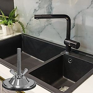 Sink Hole Cover Black, 2 Pack Stainless Steel Metal 2" Kitchen Faucet Hole Cover Tap Hole Plug Matte Black Leakage Prevention