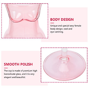 DOITOOL Miss Wine Glass Body Glass Set of 2 Clear Cocktail Glass Body Shaped, Unique Martini Glasses Beauty Body Shaped Wine Glass Goblet Cups Glassware for KTV Home Bar Club Restaurant ( Pink )