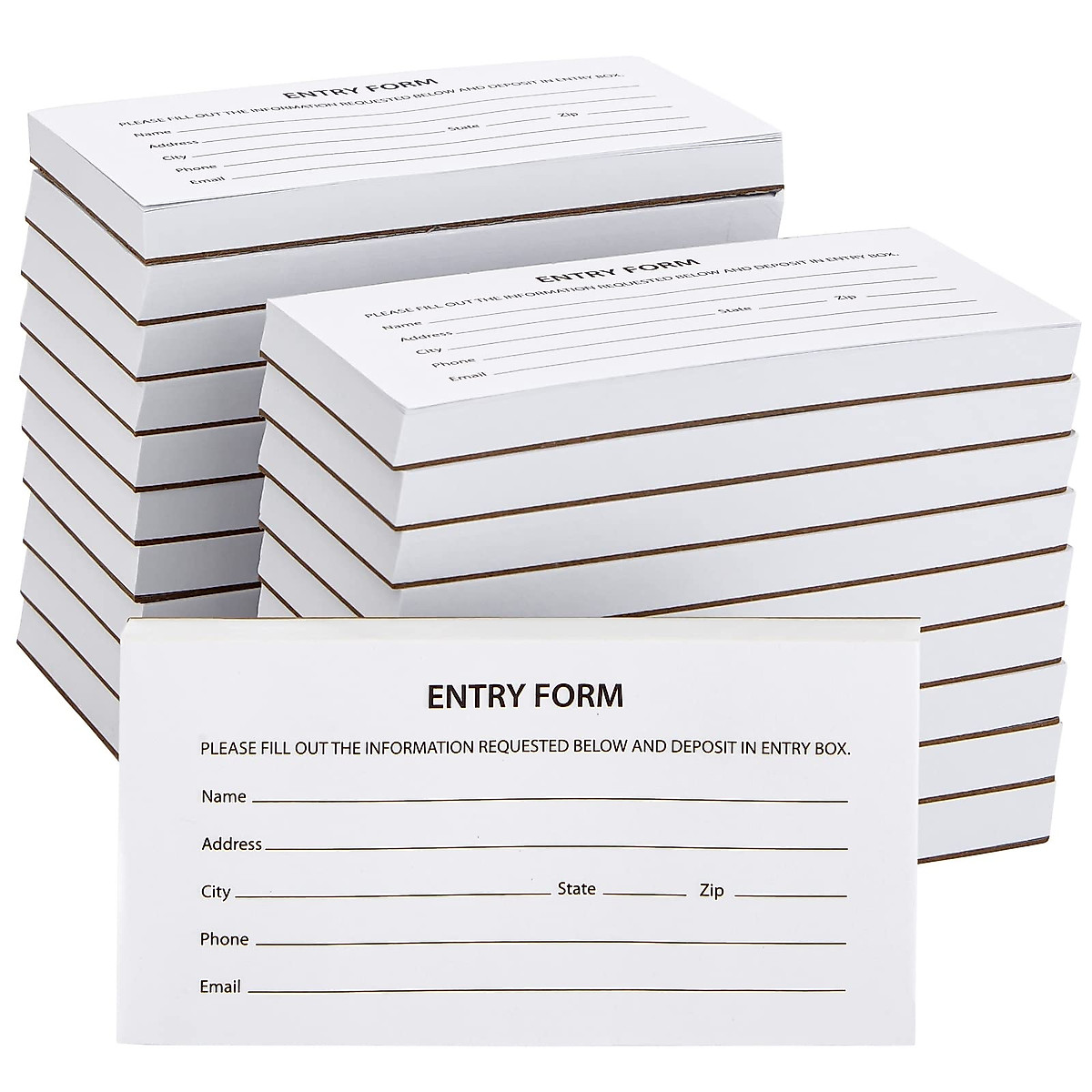 Juvale 2000 Raffle Ticket Sheets, Blank Entry Forms for Contests, School Events (White, 20 Pads)