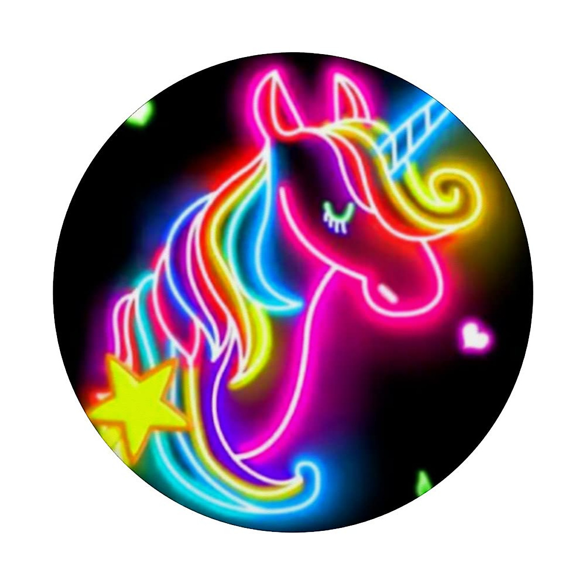 Colorful Unicorn Kawaii Hot Pink Aesthetic Rainbow Party PopSockets Swappable PopGrip