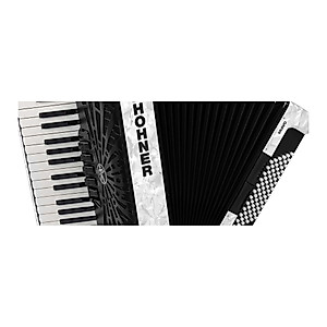 Hohner Bravo III 72 Chromatic Piano Key Accordion - Pearl White