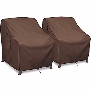 BRIVIC Patio Furniture Covers Waterproof for Chair, Outdoor Lawn Chair Covers Fits up to 33W x 34D x 31H inches(2Pack), Brown