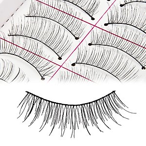 AHIER 50 Pairs Natural Look Taiwan Handmade Fake False Eyelashes Eye Lashes Classical Eyelashes