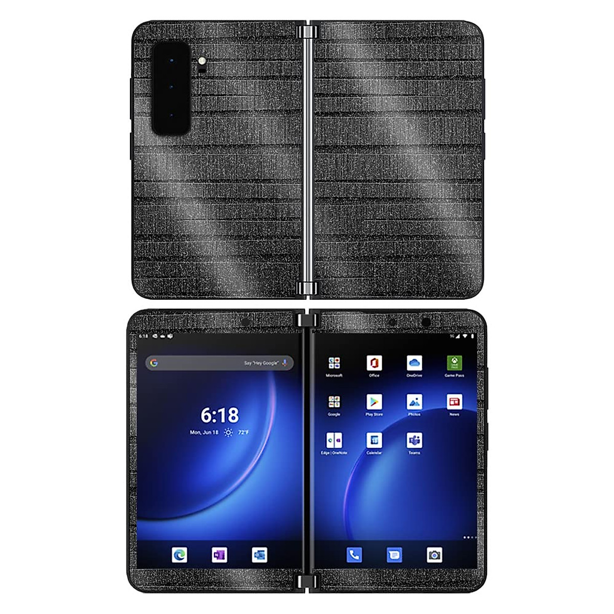 MightySkins Glossy Glitter Skin Compatible with Microsoft Surface Duo 2 - Carved Wood | Protective Durable High-Gloss Glitter Finish | Easy to Apply, Remove, and Change Styles | Made in The USA