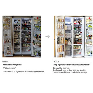 Silicook Clear Plastic Jar, 40oz, Square Shaped, Transparent, Food Storage Container, Kitchen & Household Organization for Dry goods, Spices, Vegetables, Ingredients etc