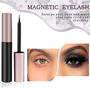 20 Kinds of 3D 5D Magnetic Eyelash Kit with Different Density, Magnetic Eyelashes with 4 Magnetic Eyelash Glue and 2 Tweezers, for Women and Girls Natural Look No Glue Needed