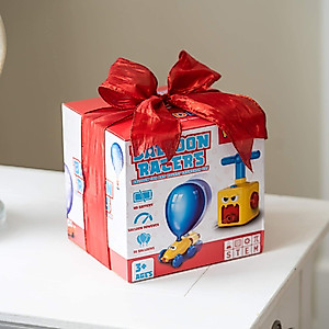 KIDDEO Balloon Launcher Toy Set. 71pcs - Monster Face Pump, 50 Balloons, Rocket Launcher Pad, 12 STEM Toys, incl 4 Balloon Powered Car Toys, 2 Spaceship Toy, 2 Astronaut Figure and More. For Kids 3+