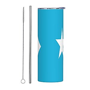LIICHEES Flag Of Khaatumo State Of Somalia Stainless Steel Vacuum Insulated Tumbler 20oz Coffee Cups Travel Mug Water Cup with Metal Straw Cleaning Brush