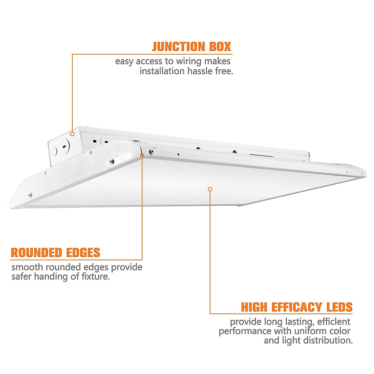 ZJOJO 2FT LED High Bay Shop Light,178W Linear LED Shop Light Fixture, 24250lm Dimmable Shop Lights, 5000K Daylight,Fluorescent 800W Equivalent,Commercial Light,Indoor Area Light for Warehouse-2Pack