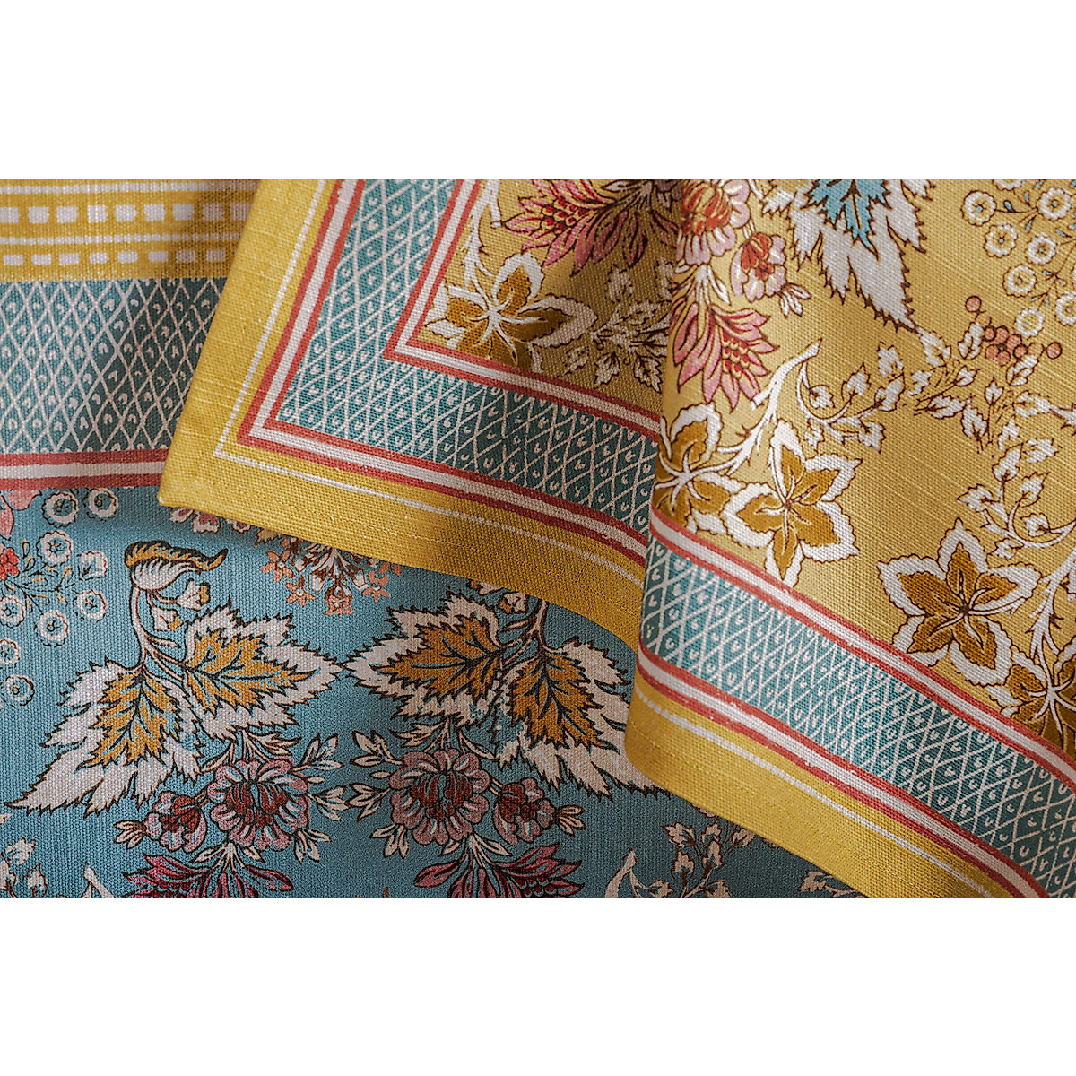 Maison d' Hermine Napkin 100% Cotton Set of 4 Decorative Washable Table Cloth Napkins, Dining, Home, Wedding, Banquet, Buffet, Marquise - Spring/Summer (20”x20”)