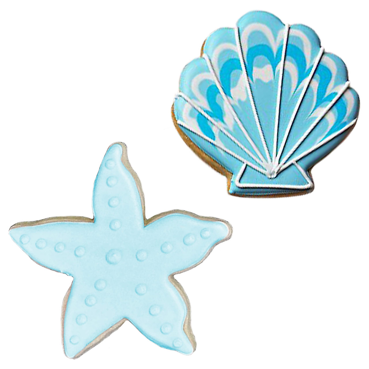 Summer Beach Cookie Cutters 2-Pc. Set Made in USA by Ann Clark, Starfish and Seashell