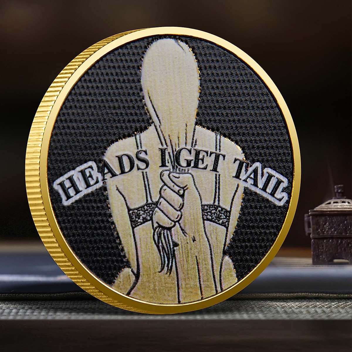 Funny Heads and Tails Coins, Heads I Get Tail Coin, Tails I Get Head Coin,Double Side Coin Lucky Token, Funny Prank Gifts for Men Women Date Night Ideas,