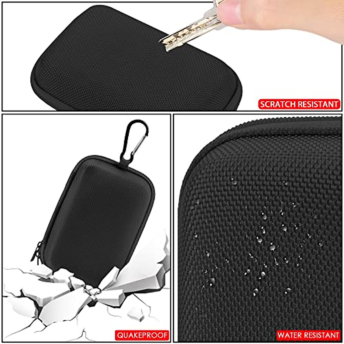 Geekria Shield Earbuds Case Compatible with Tribit MoveBuds H1 Wireless Bluetooth Earbuds Case, Replacement Hard Shell Travel Carrying Bag with Cable Storage (Black)