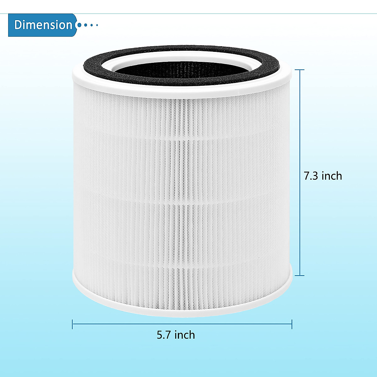 AP005 Replacement Filter, Compatible with Tao Tronics TT-AP005 Air Purifier, 3-in-1 Pre-Filter, H13 Grade True HEPA and Activated Carbon Filter Set
