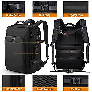 HOMIEE Carry On Luggage 22x14x9 Airline Approved Travel Laptop Backpack, 50L Expandable Suitcase Extra Large Daypack Weekender Overnight Duffel Bag Fits 17.3/18 Inch Computer