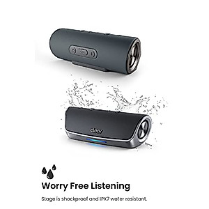 Cleer Audio Stage Smart Bluetooth Speaker - IPX7 Waterproof, Built-in Alexa, Stereo Pairing Capabilities, with Digital Amplifier, Dual 48mm Drivers, and Passive Radiators for Powerful Music and Sound