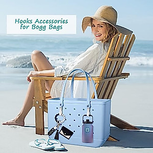 Hook Holder Accessiories for Bogg Bags,4 Pieces Insert Charm Cup Holder Bogg Bag Connect & Organize Key Mask Sunglass (White)