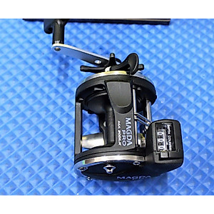 Okuma Magda Pro Line Counter Levelwind Trolling Reel, Small, Black/Silver, MA-20DX