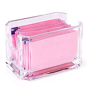 Sugar Packet Holder - Clear Plastic Storage Container for Kitchen - Commercial & Business Organization for Restaurants & Home, Coffee Bars, & Diners - Food and Beverage Accessories