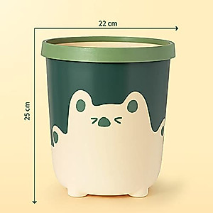 Rubbish Garbage Bin, Cute Huggable Bear Pressure Ring Trash Can Bedroom Living Room Kitchen Bathroom Paper Basket Large Capacity Bucket Waste Bin Yellow 9.84" x 8.66"