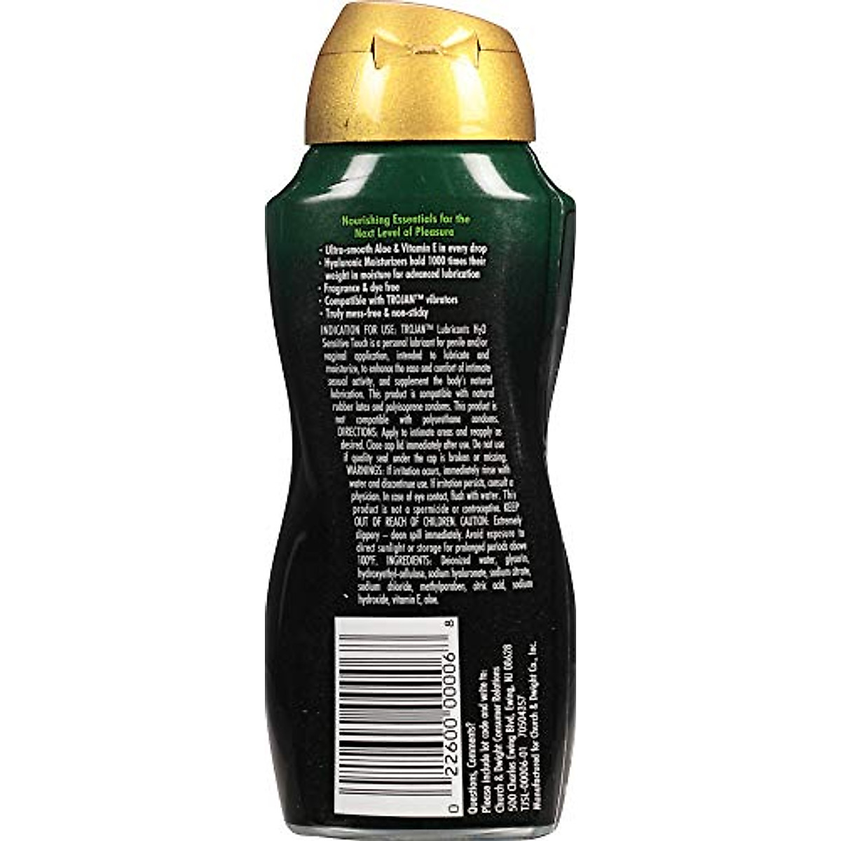 TROJAN Lubricant H2O Sensitive Touch Water-Based Lubricant, Personal Lubricant, 5.5 Fl Oz