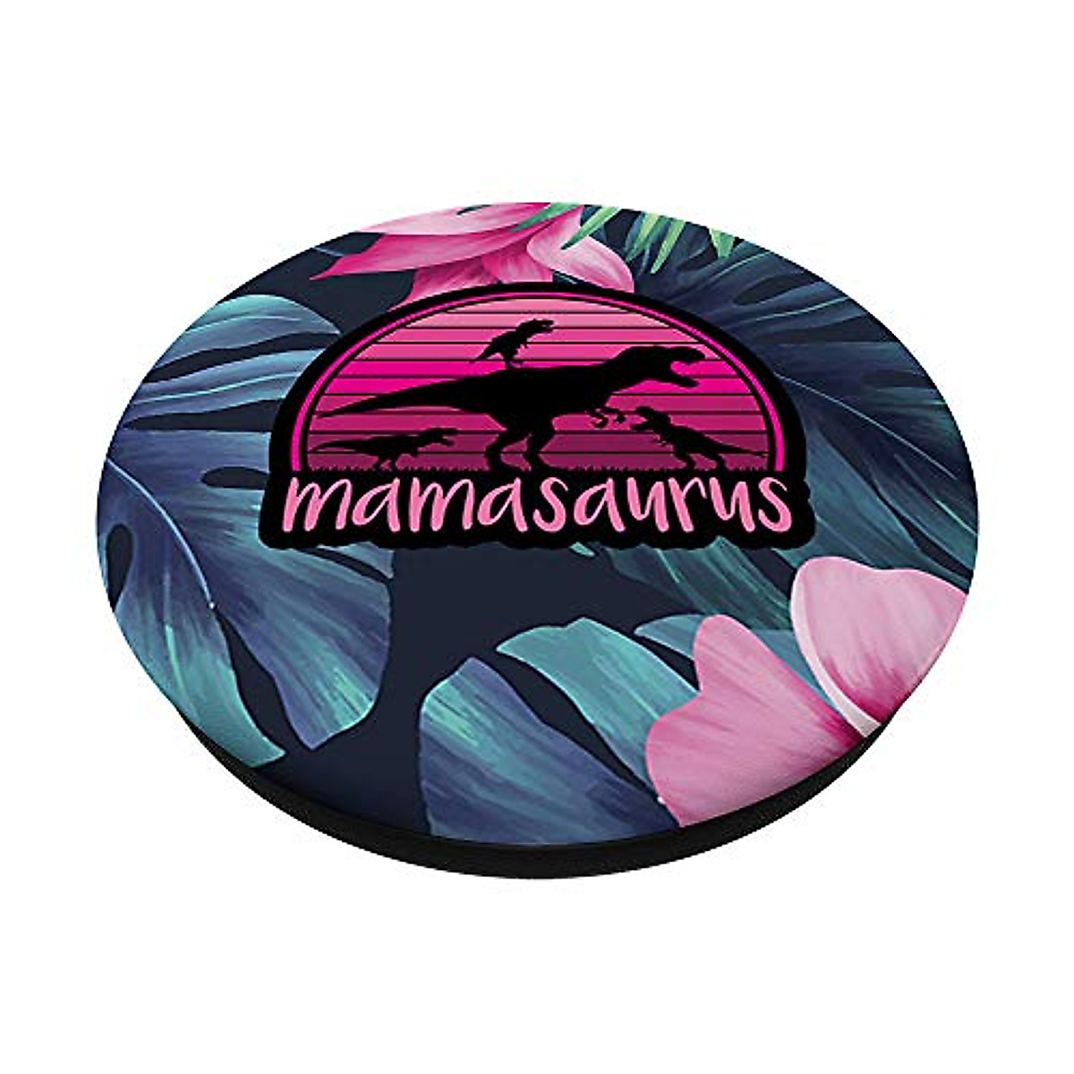 Mamasaurus Floral - 3 Kids Retro Funny Gift For Mother Case PopSockets Grip and Stand for Phones and Tablets