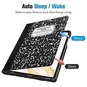Fintie Case for Samsung Galaxy Tab S8 Plus 2022/S7 FE 2021/S7 Plus 2020 12.4 Inch with S Pen Holder, Multi-Angle Viewing Cover with Pocket Auto Wake/Sleep, Composition Book