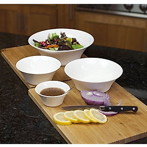 Fortessa Fortaluxe SuperWhite Vitrified China Dinnerware, 10-Inch Round Flair Serving Bowl Set of 6