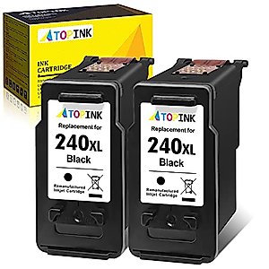 ATOPINK 240XL Black Ink Cartridge, Remanufactured Ink Cartridge 240XL, Replacement for Canon PG-240XL 240 (2 Black) Ink Compatible to Pixma TS5120, MX432, MG3620 MG3222 MG3600 MG2220 MG4220 Printers