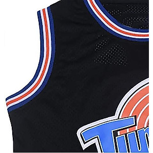 Youth Bugs 1 Space Movie Jersey Basketball Jersey for Boys/Girls Black Size S