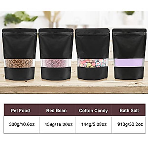 SumDirect Resealable Smell Proof Bags - 50 Pcs 5.9×8.6 Inch Foil Stand Up Food Pouch Bags with Window, Ziplock Heat Sealable Bags with Matte Window for Food Storage,Thickened Single Layer 5.5mil