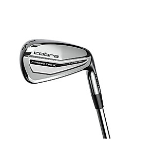Cobra Golf 2022 King Forged Tec X Iron Set (Men's, Right Hand, KBS TGI 75, Reg Flex, 5-GW), Satin Chrome