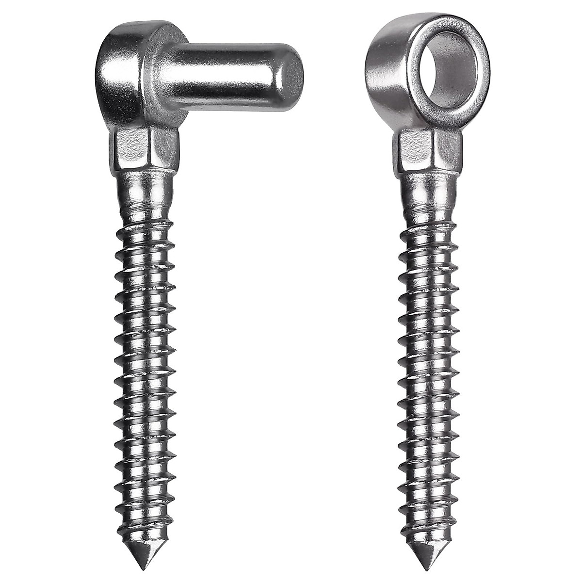 Insaga Gate Hinges, 304 Stainless Steel Wood Gate Hinge, M12 Hook and Eye Hinges, Partial Thread Gate Bolt Hook, Gate Hardware for Wooden Gates Fences, 1Pair