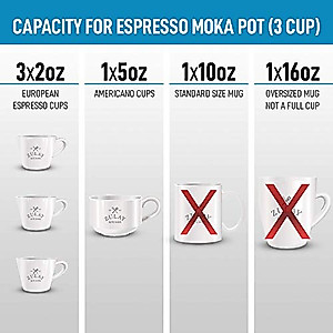 Zulay Kitchen Classic Stovetop Espresso Maker for Great Flavored Strong Espresso, Classic Italian Style 3 Espresso Cup Moka Pot, Makes Delicious Coffee, Easy to Operate & Quick Cleanup Pot
