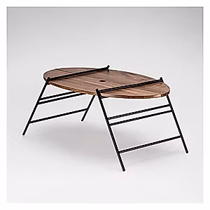 SUNESA Portable Picnic Table Folding Oval Picnic Table Portable Adjustable Dining Table Outdoor Camping Table for Beach Backyards Party Foldable Camping Table