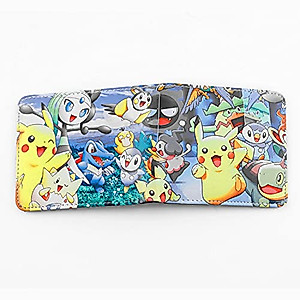 G-Ahora Anime Bifold Leather Wallet Purse Credit Card Holder Pikachi Coin Purse for Teen Boys Girls Kids(WC 4)